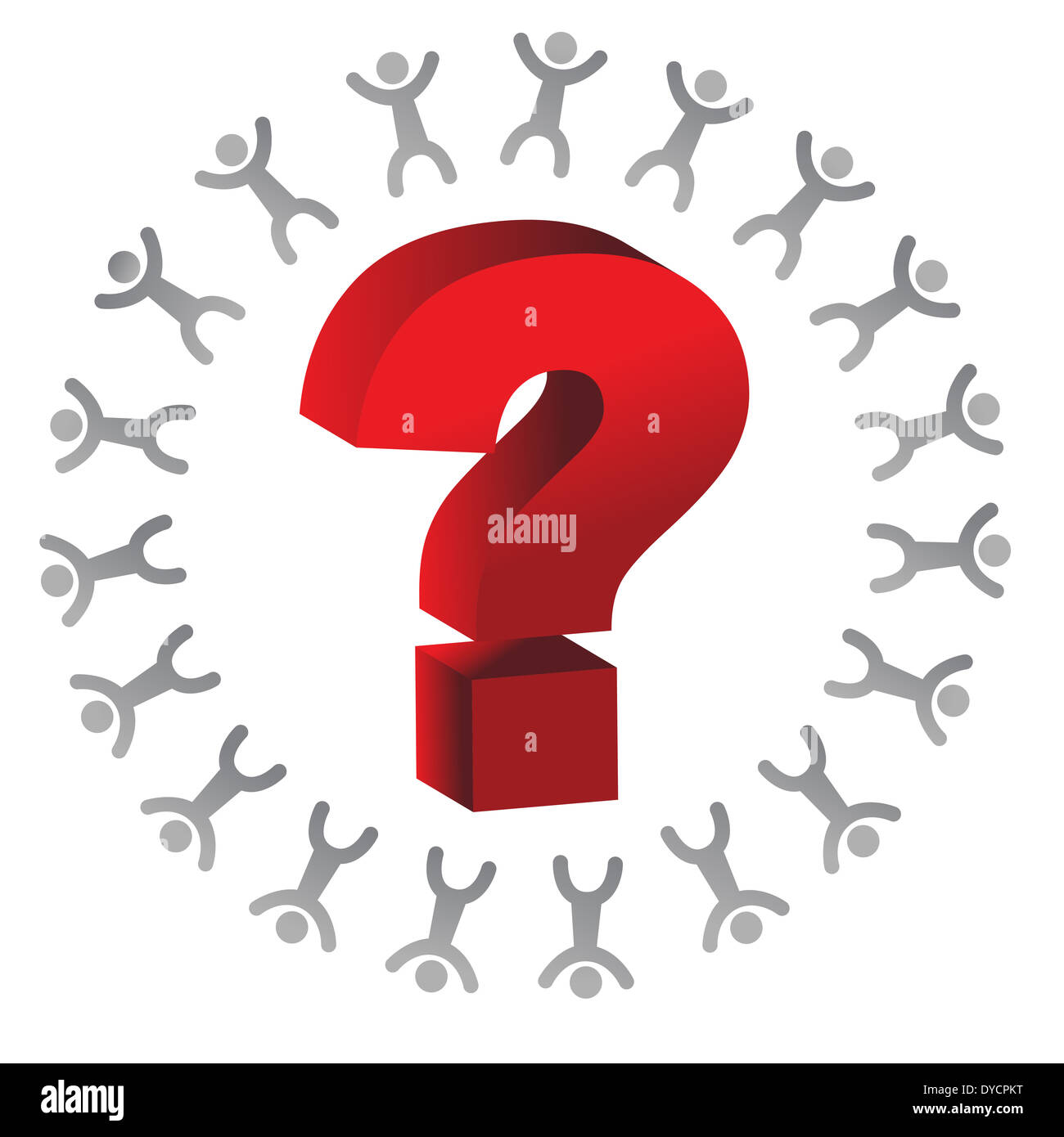 people around a question mark illustration design over white Stock ...
