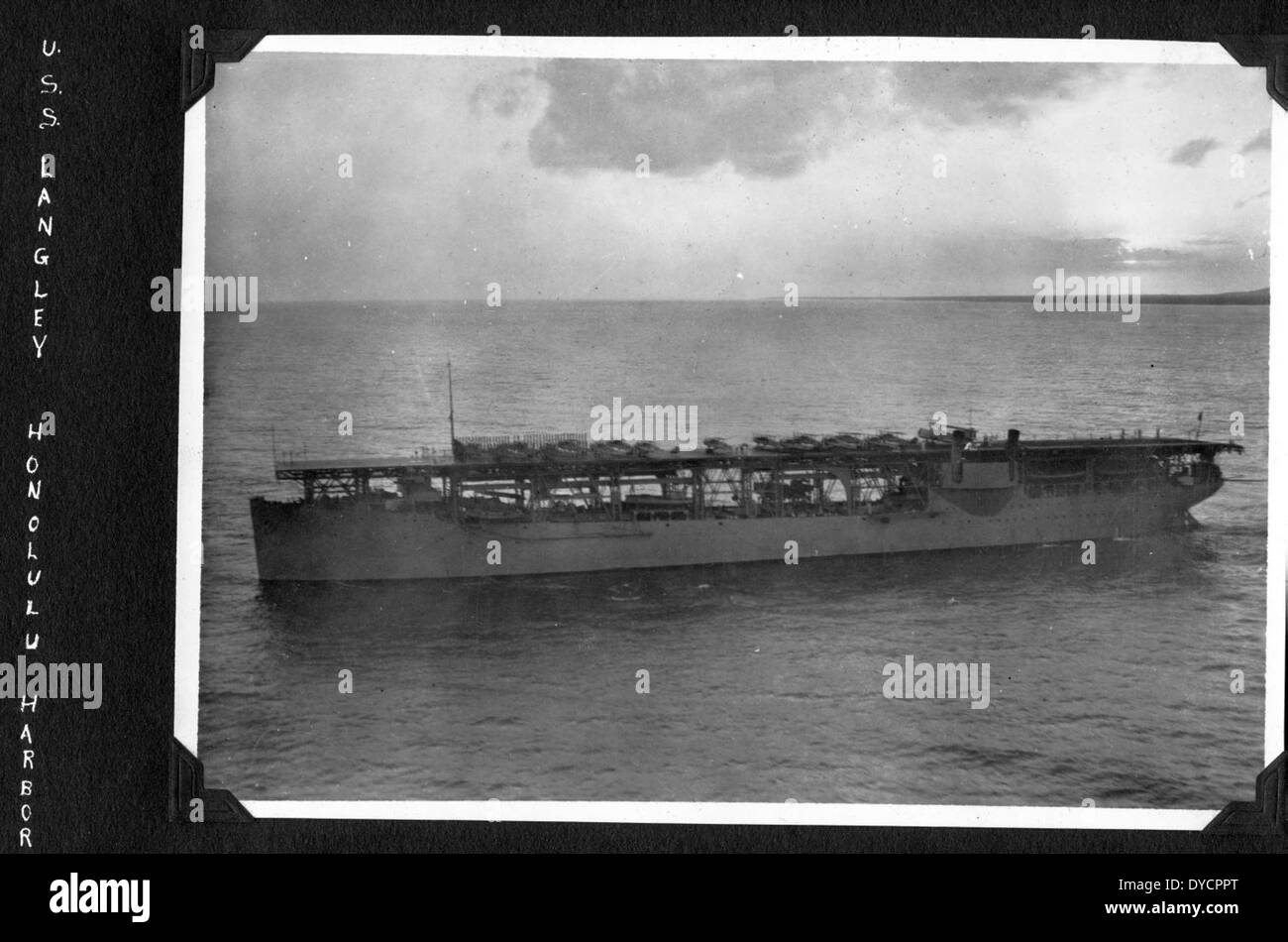 USS Langley (CV-1), the first American aircraft carrier, off the coast ...