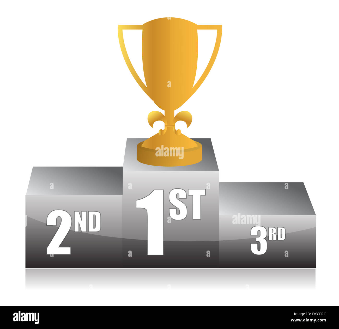 gold trophy cup 1st place illustration design Stock Photo - Alamy