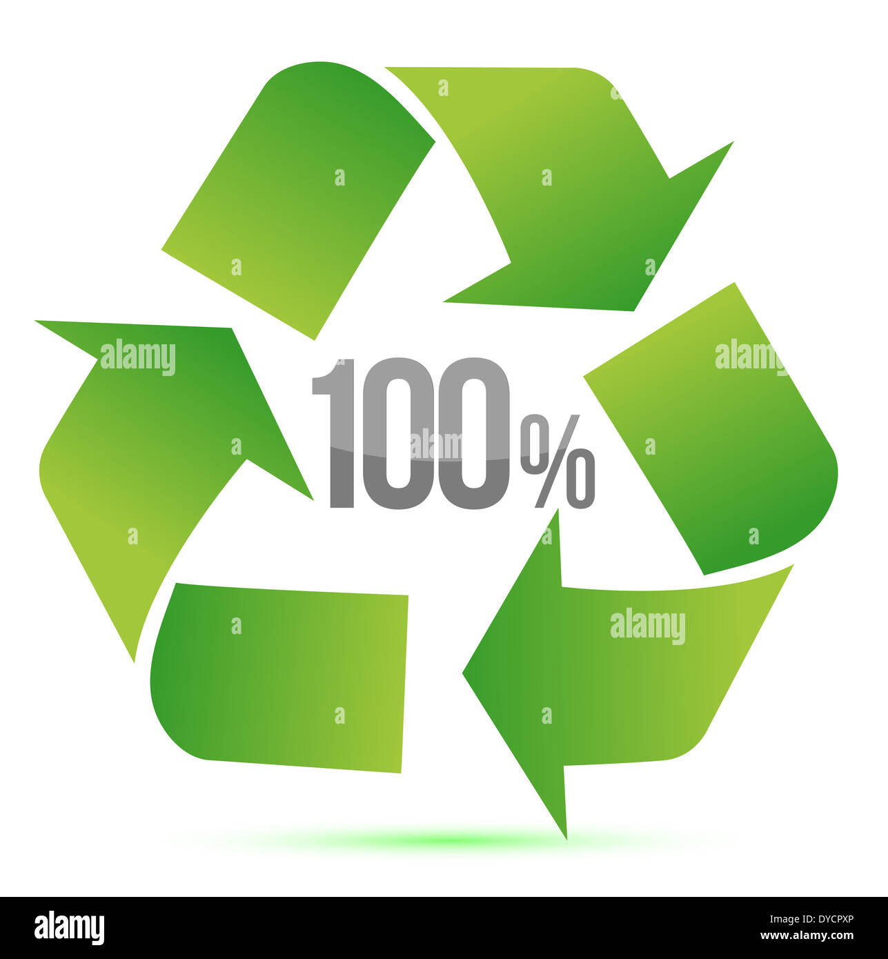 100% recycle illustration symbol design over white background Stock ...