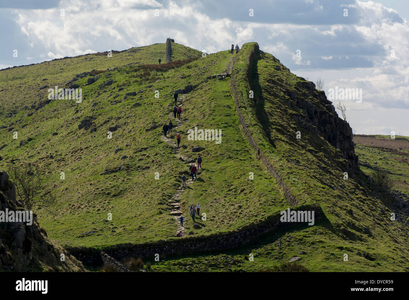 Hadrian's Wall and path Stock Photo - Alamy