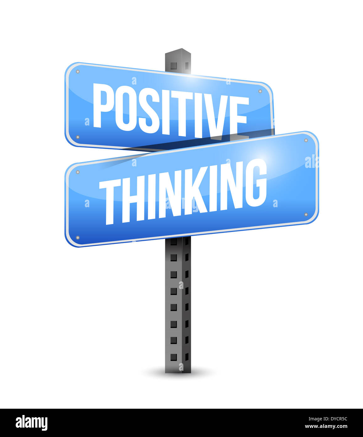 positive thinking road sign over a white background Stock Photo - Alamy