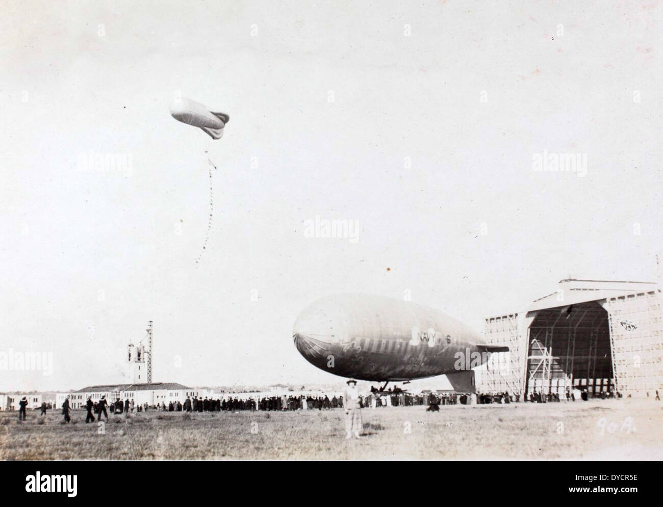 This photo from the Kelly album shows airships in use by the U.S. Navy ...