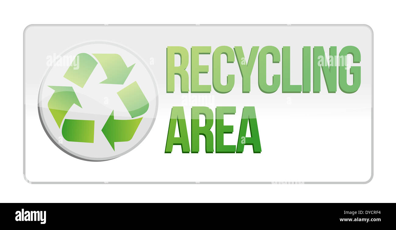 recycling area sign illustration design over white Stock Photo - Alamy