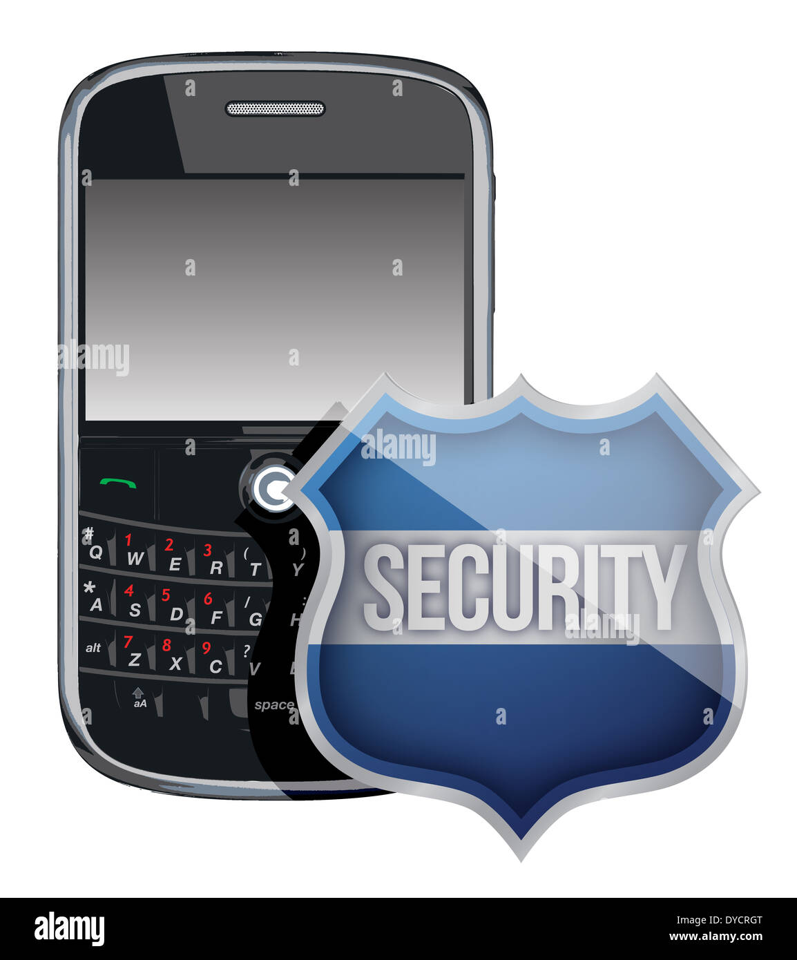mobile phone security shield illustration design over white Stock Photo ...