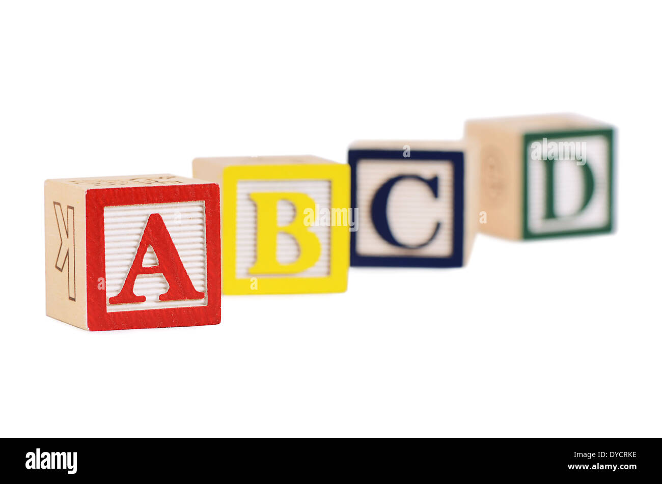 Wooden cubes with letters isolated on white Stock Photo - Alamy