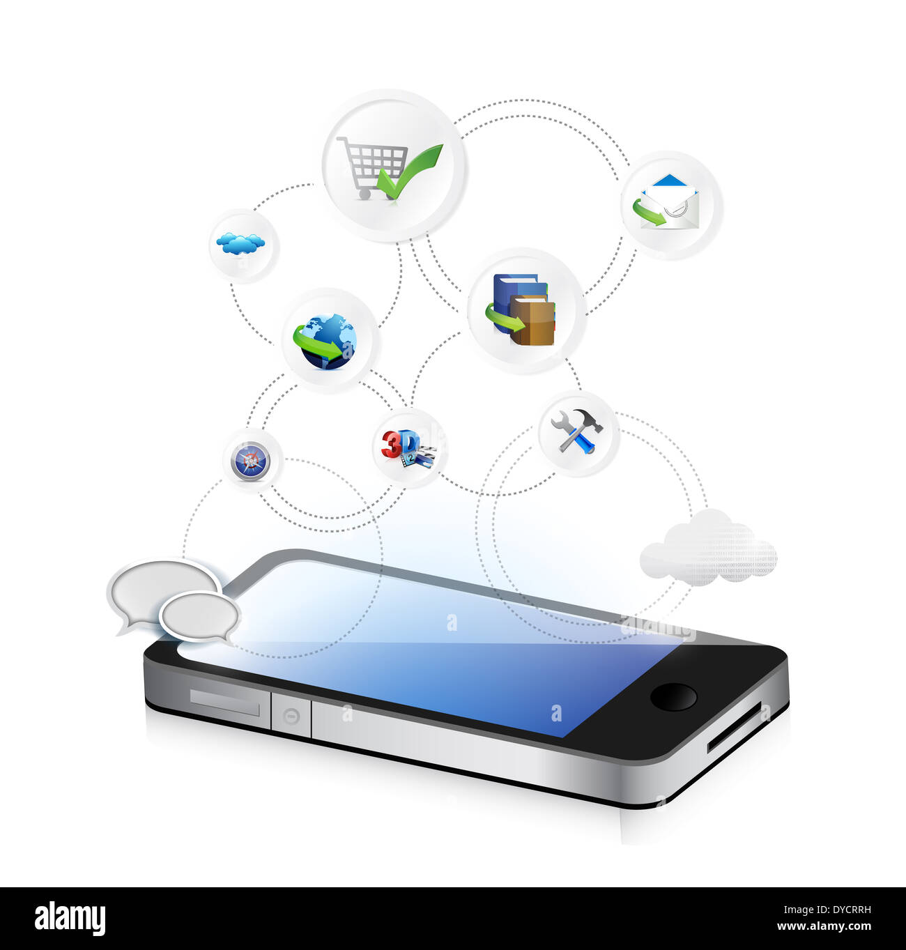 flat phone Service idea conceptual map illustration design graphic ...