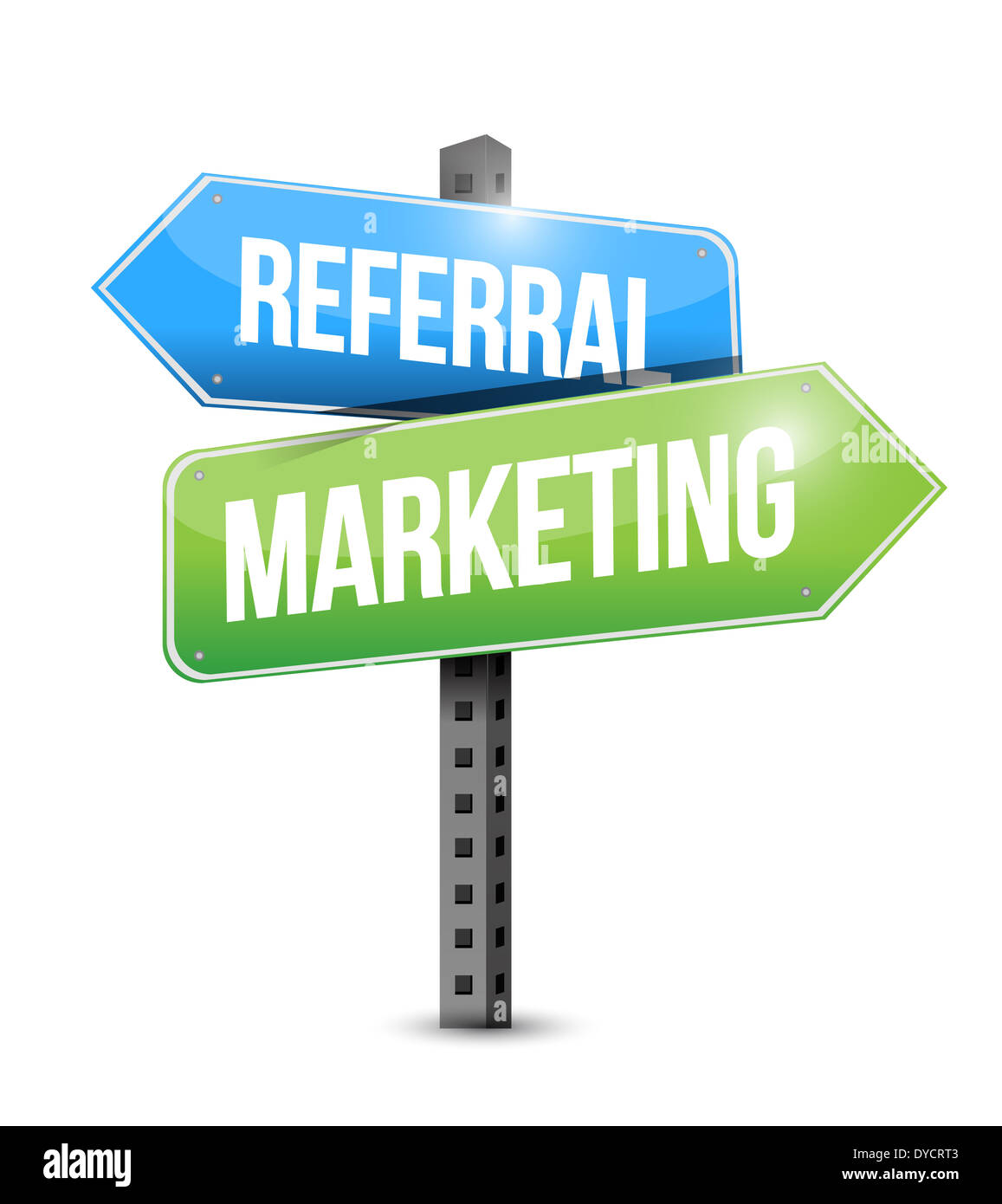Referral Marketing road sign illustration design over white Stock Photo ...