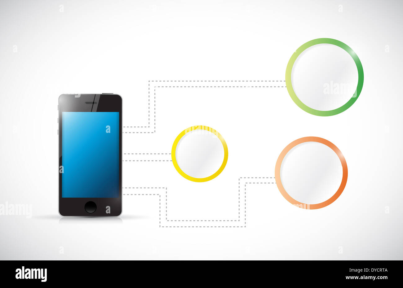 phone network diagram illustration design over a white background Stock ...
