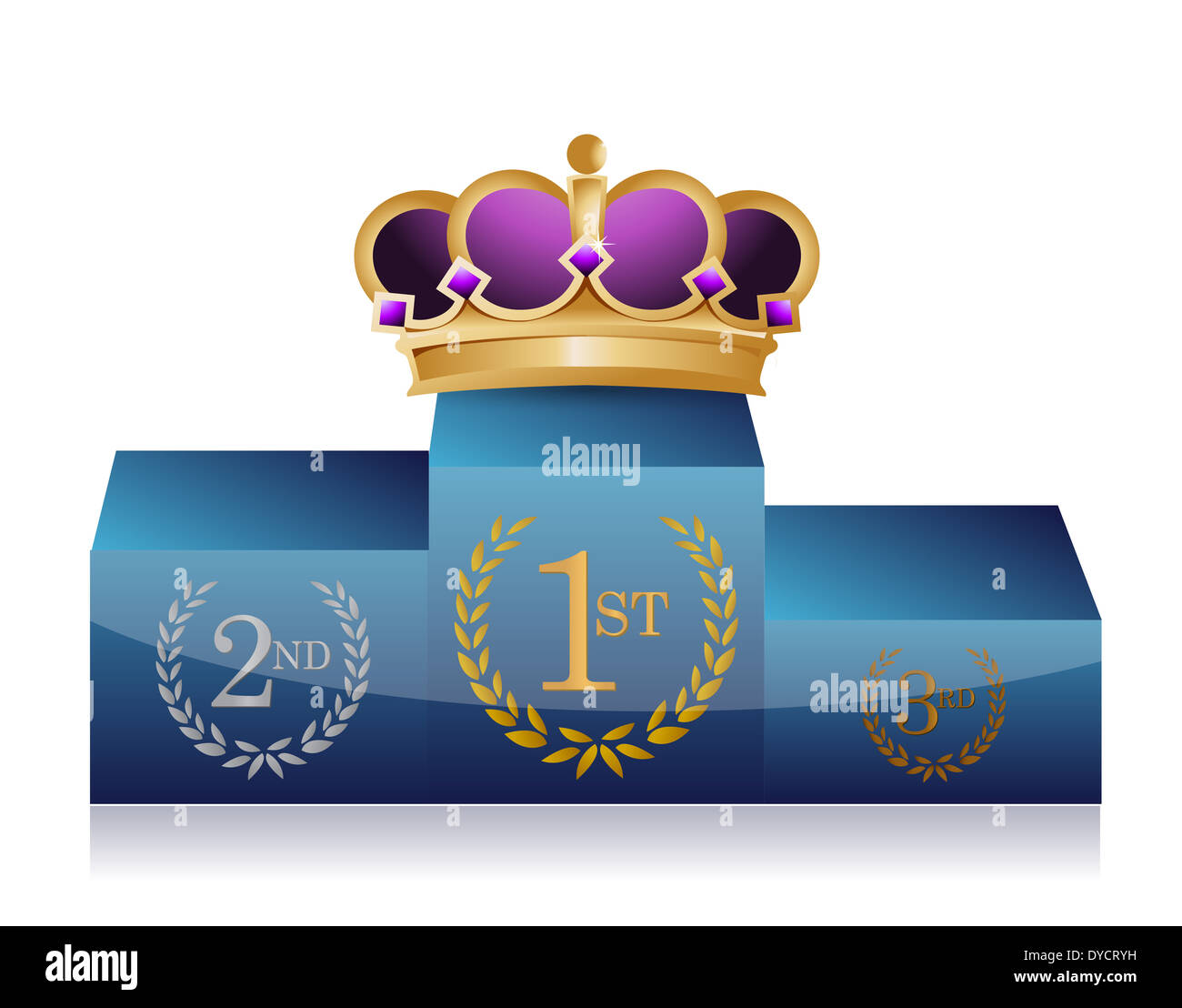 crown winner's podium illustration design on white background Stock ...