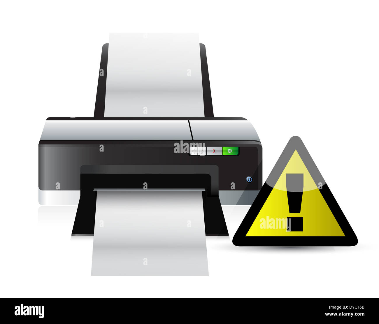 printer warning sign concept illustration design over white Stock Photo ...