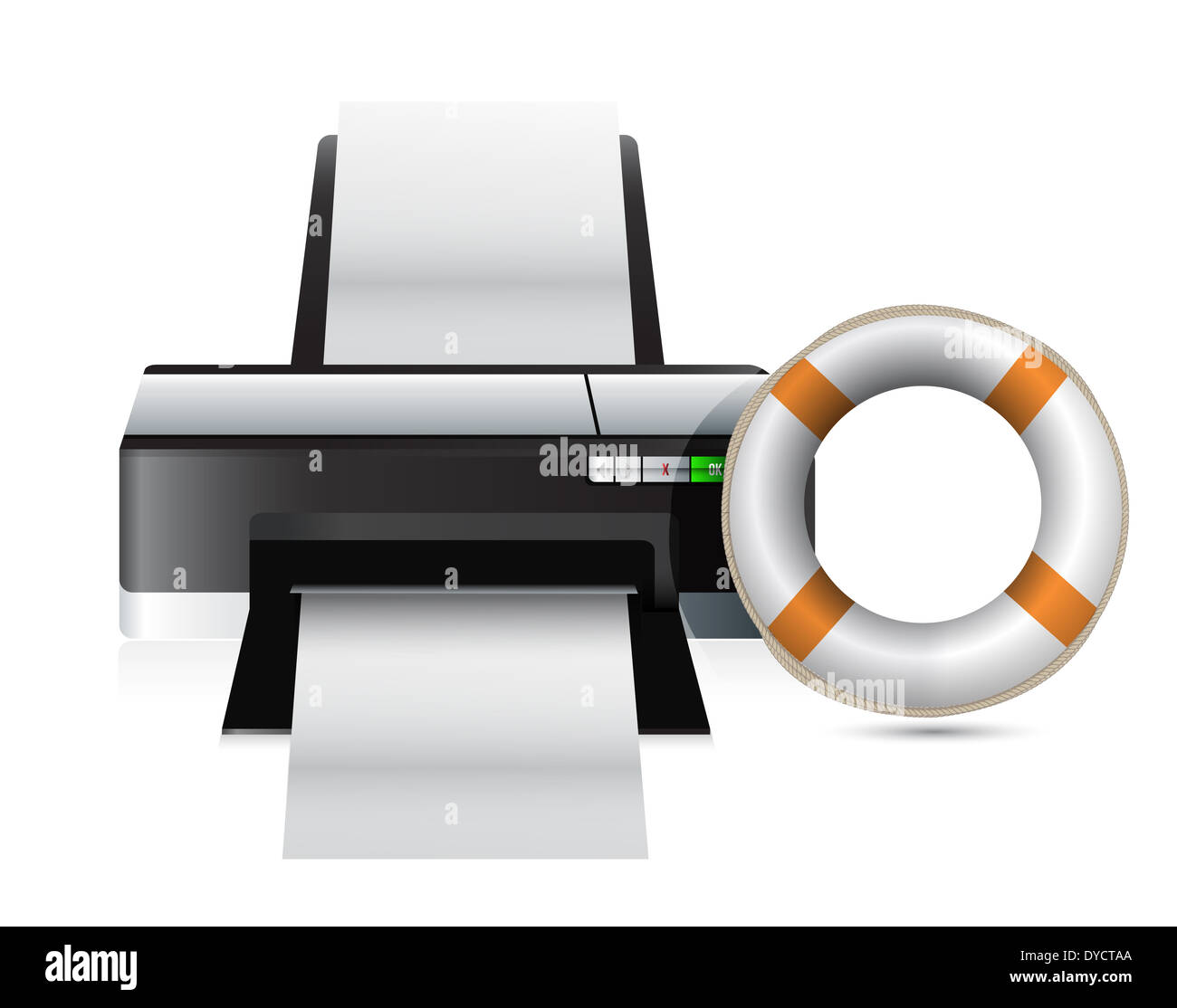 printer sos concept illustration design over a white background Stock ...