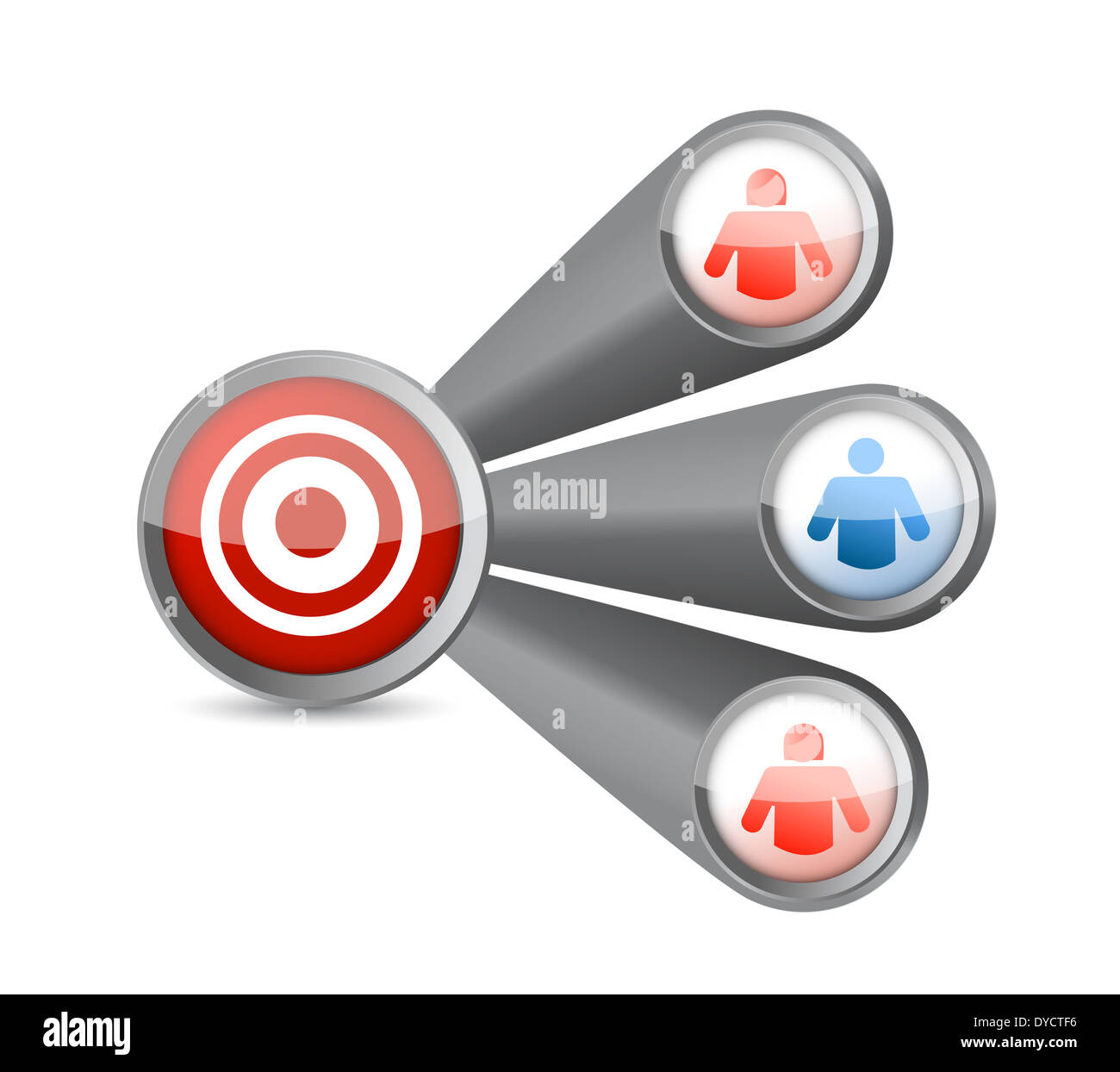 target and icons illustration design over a white background Stock ...