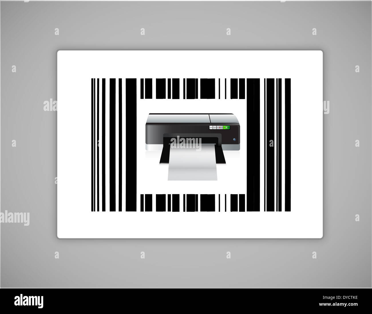 printer bar ups code illustration design over a white background Stock ...