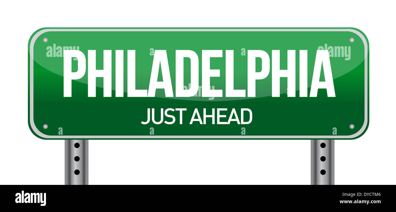 Road sign Philadelphia illustration design over a white background ...