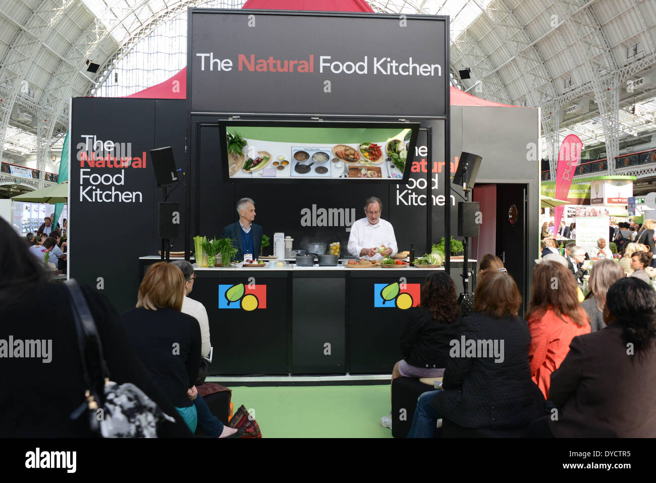 London UK. 14th April, 2014. A chef demontration Natural & Organic ...