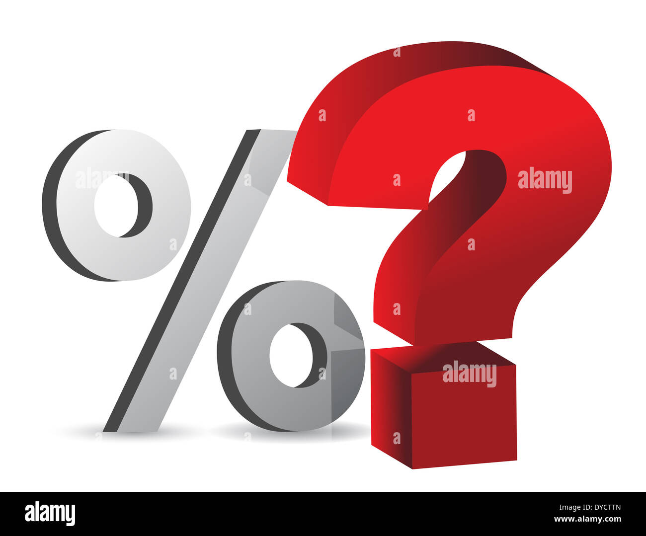 percentage and question mark illustration design over white Stock Photo ...
