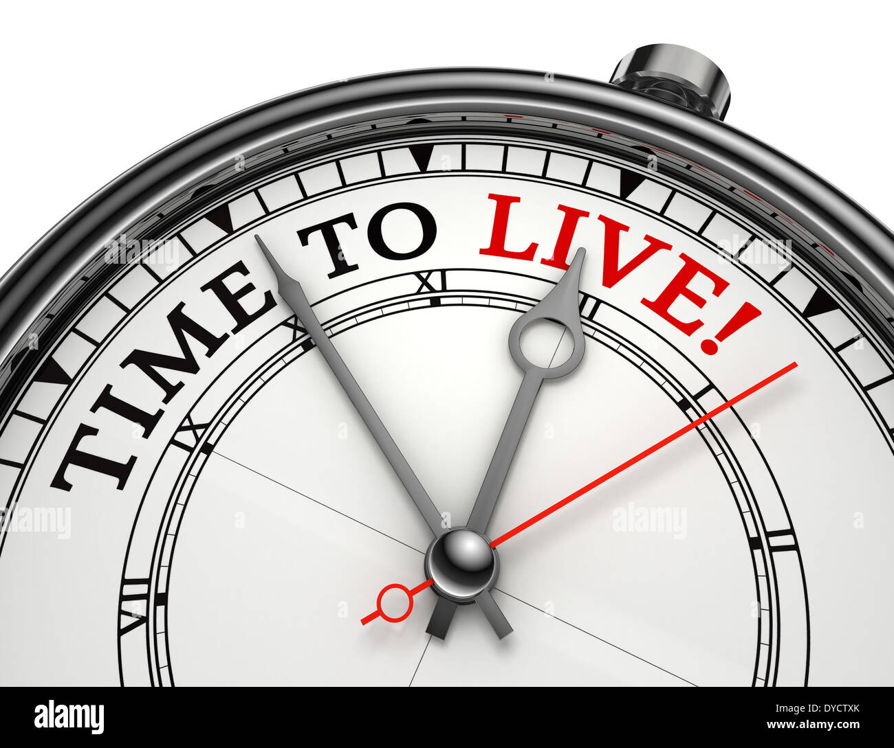 time to live concept clock isolated on white background with clipping ...