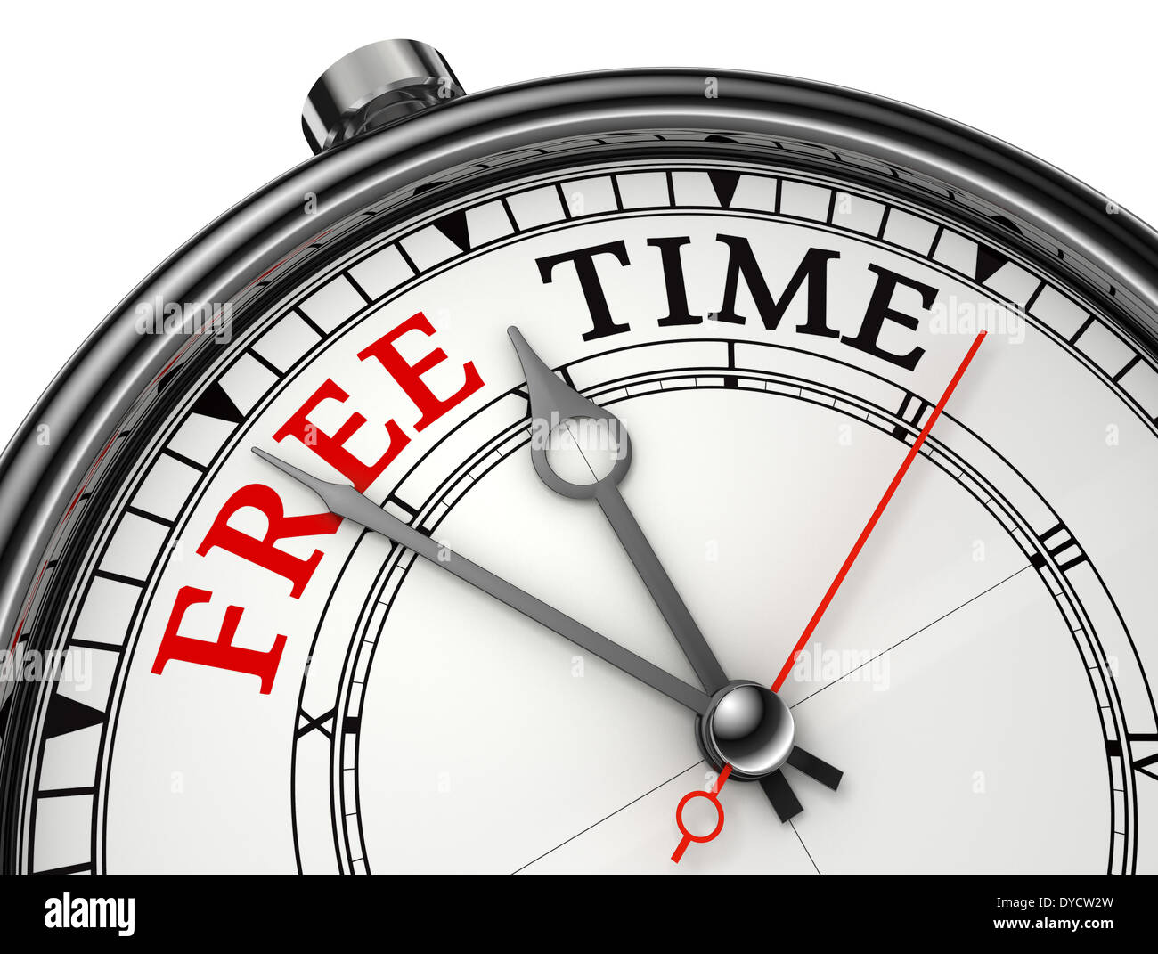 free time concept clock isolated on white background with clipping path ...