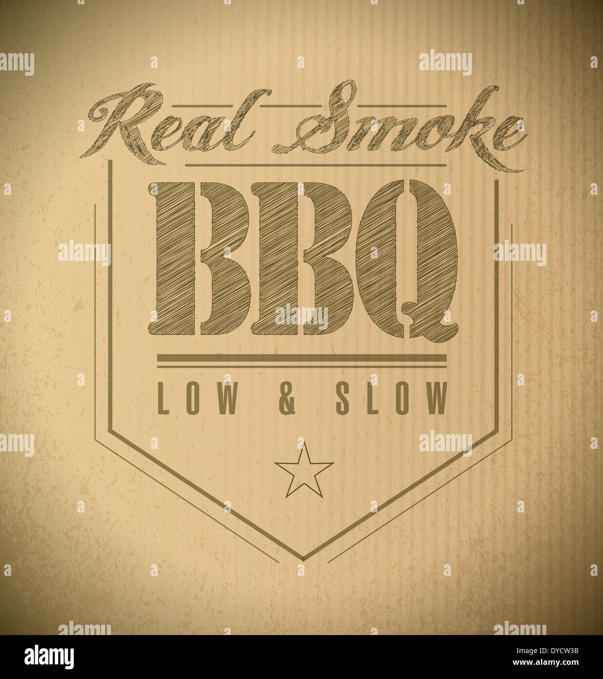 unique and Classic text Barbecue Stamp on a cardboard texture Stock ...