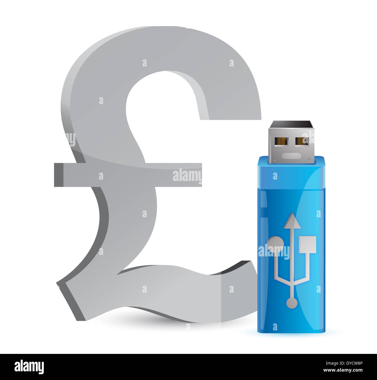 currency sign USB memory stick illustration graphic design Stock Photo ...