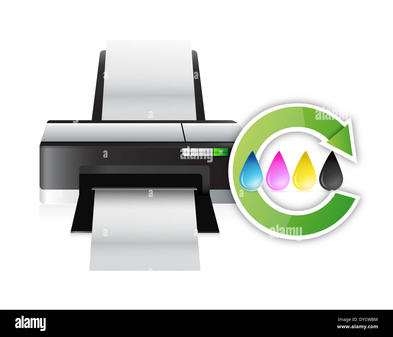 printer cmyk color cycle concept illustration design over white Stock ...