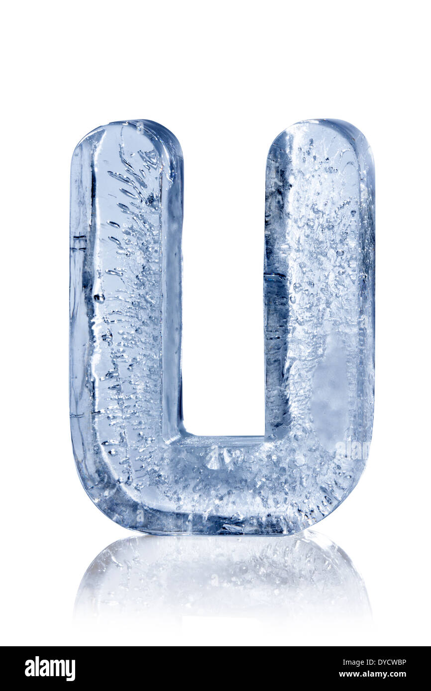 Ice alphabet letter U Stock Photo - Alamy