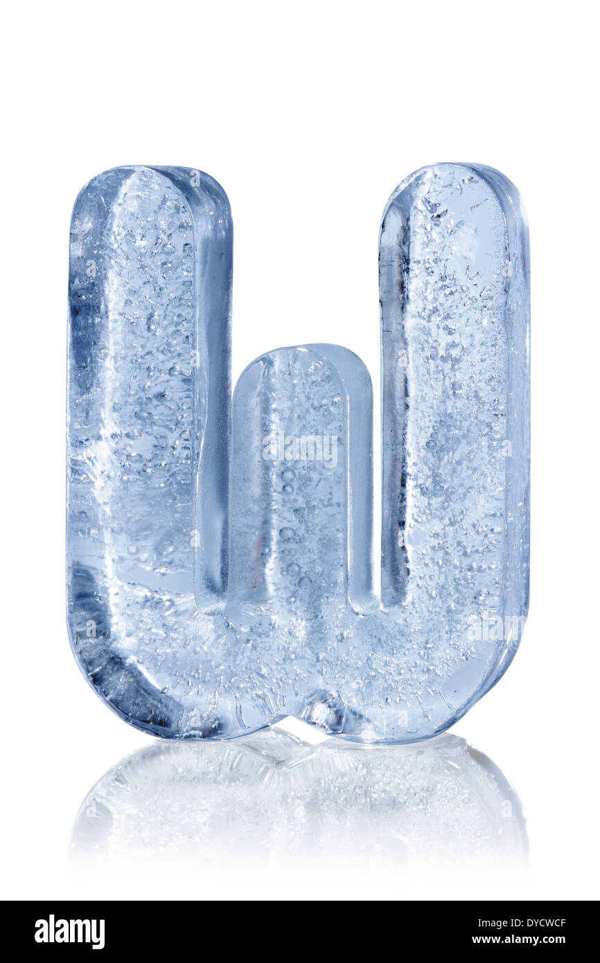 Ice alphabet letter W Stock Photo - Alamy