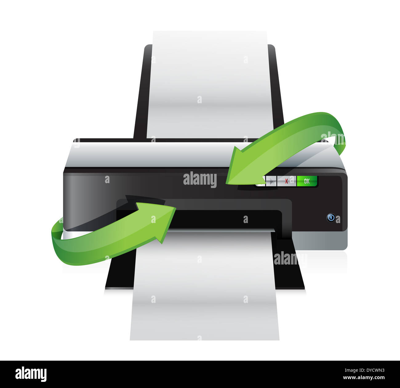 printer turning arrows illustration design over a white background ...