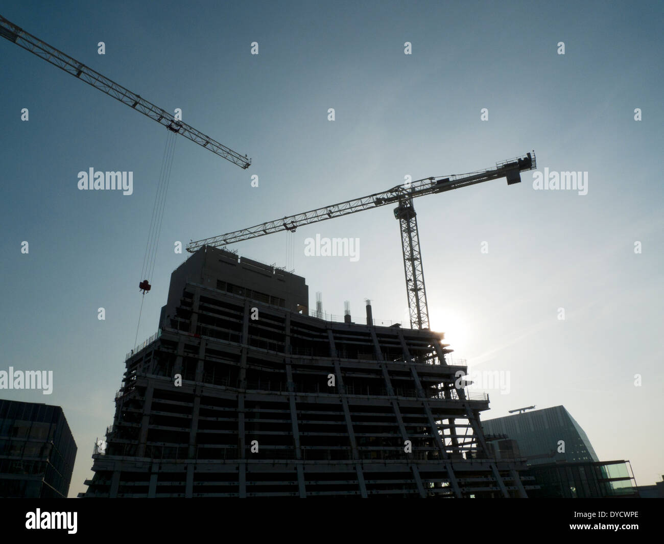 Tate Modern extension Switch building under construction with cranes ...