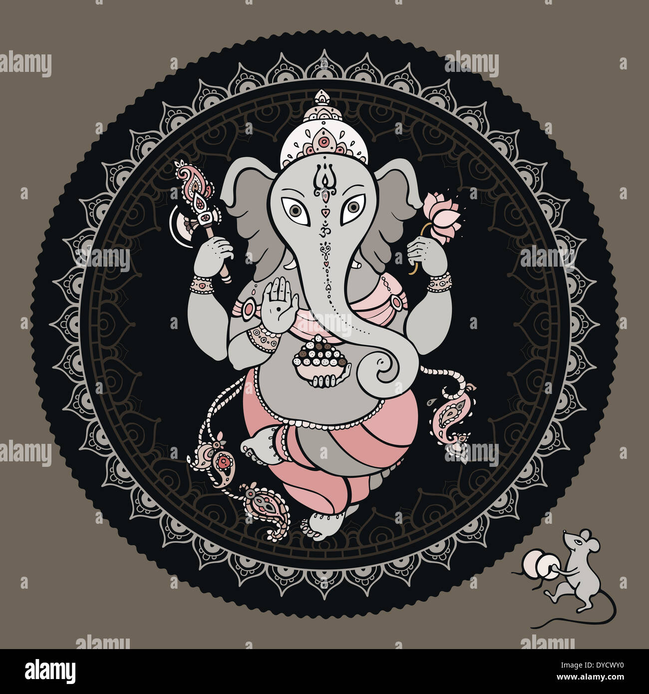 Ganesha Hand drawn illustration Stock Photo - Alamy