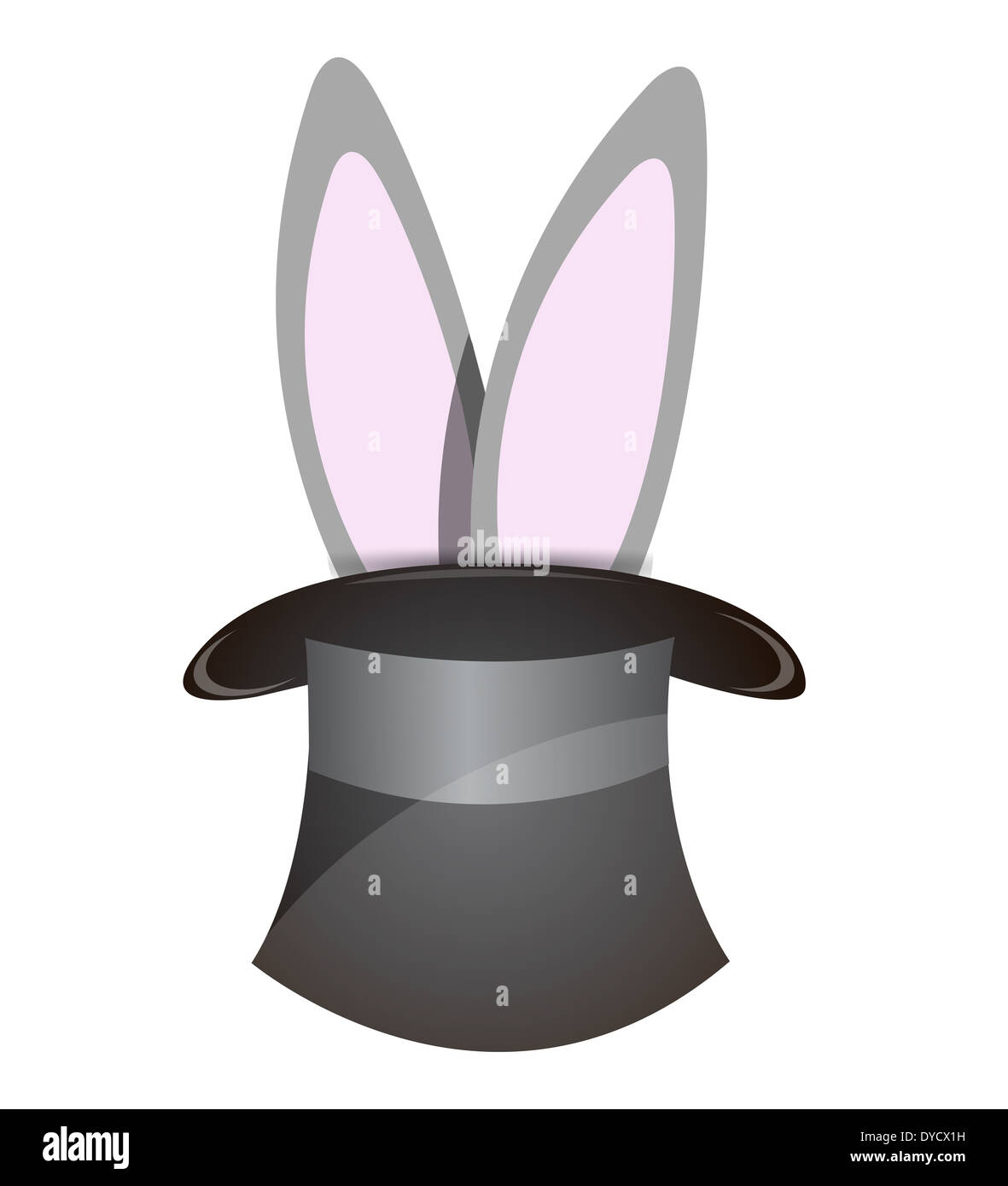 rabbit coming out of a hat illustration design over white Stock Photo ...
