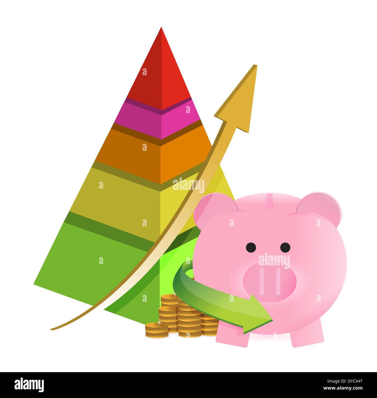 pyramid savings graph chart illustration design over a white background ...