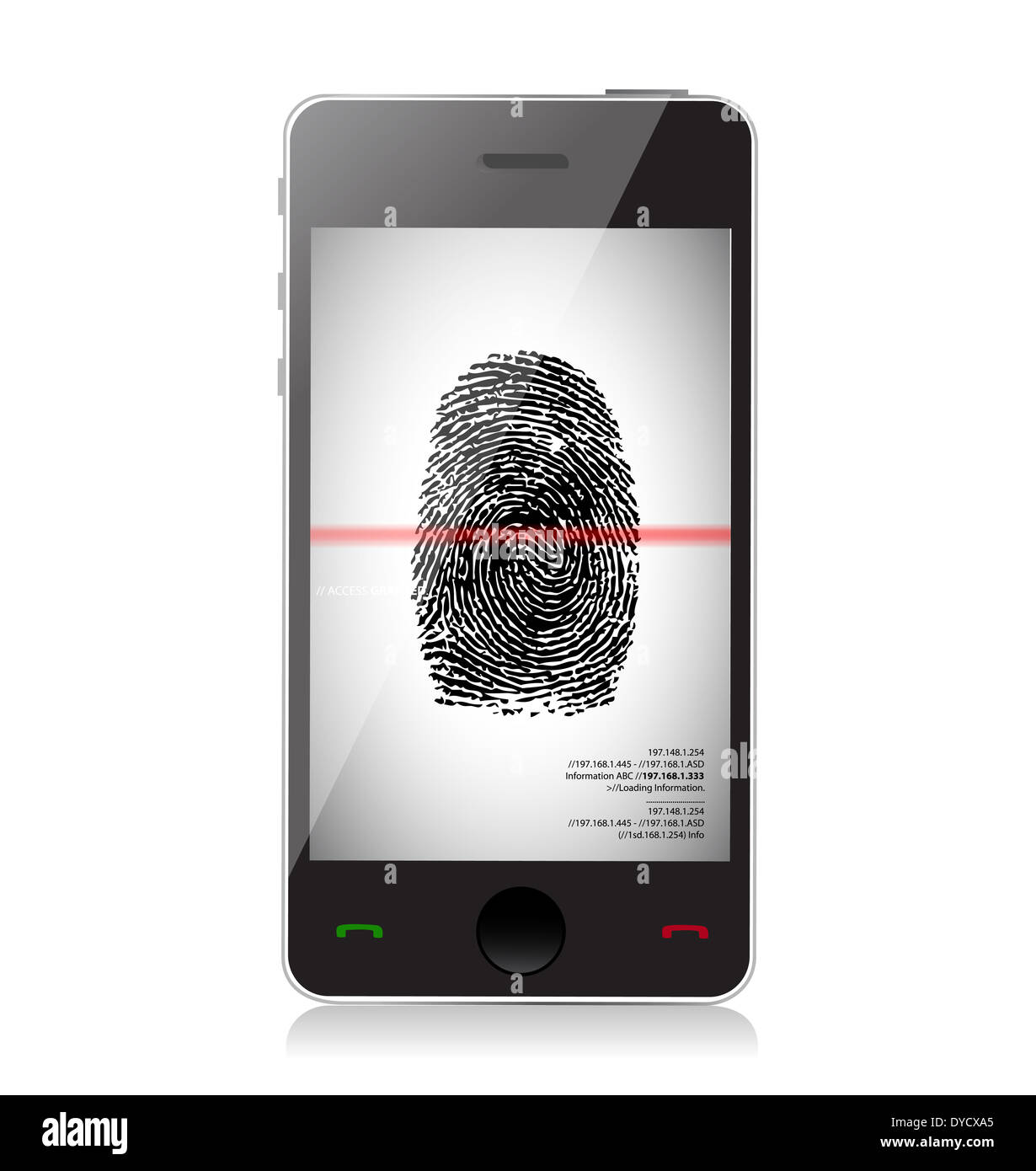 Mobile phone scanning a finger print Stock Photo - Alamy