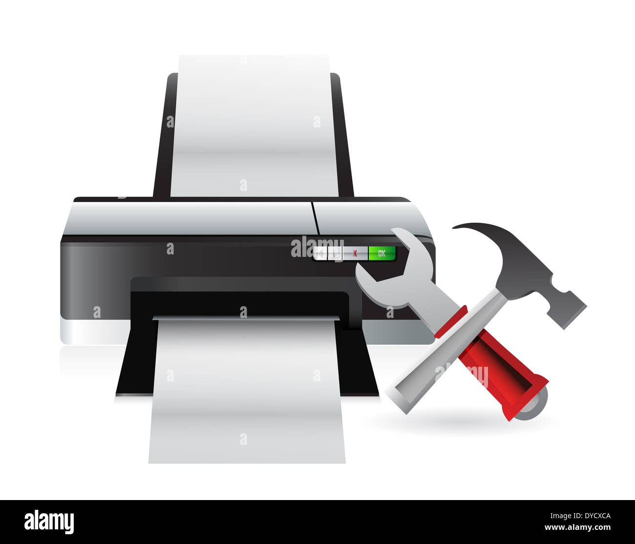 printer setting tools illustration design over a white background Stock ...