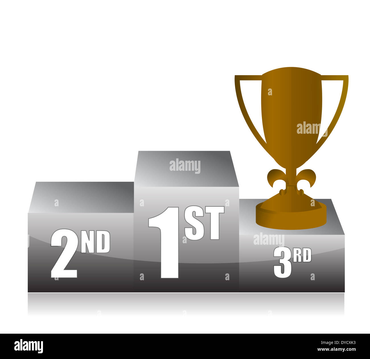 bronze trophy cup 3rd place illustration design Stock Photo - Alamy