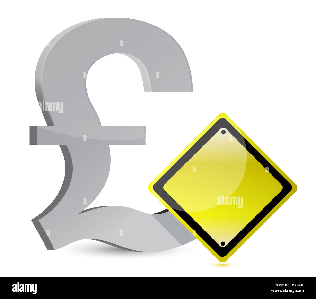 Warning marker post Cut Out Stock Images & Pictures - Alamy