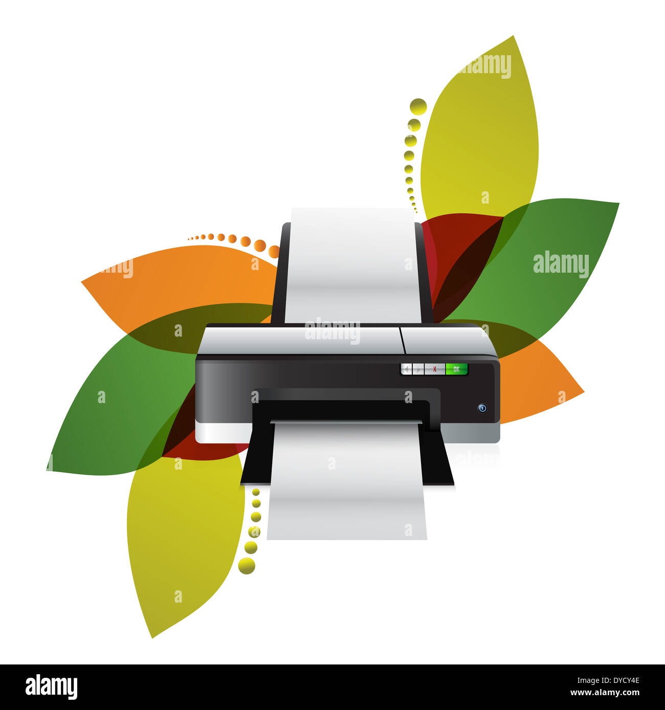 printer floral illustration design over a white background Stock Photo ...