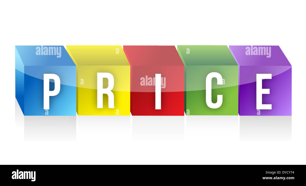 Price word made by letter blocks illustration design over white Stock ...