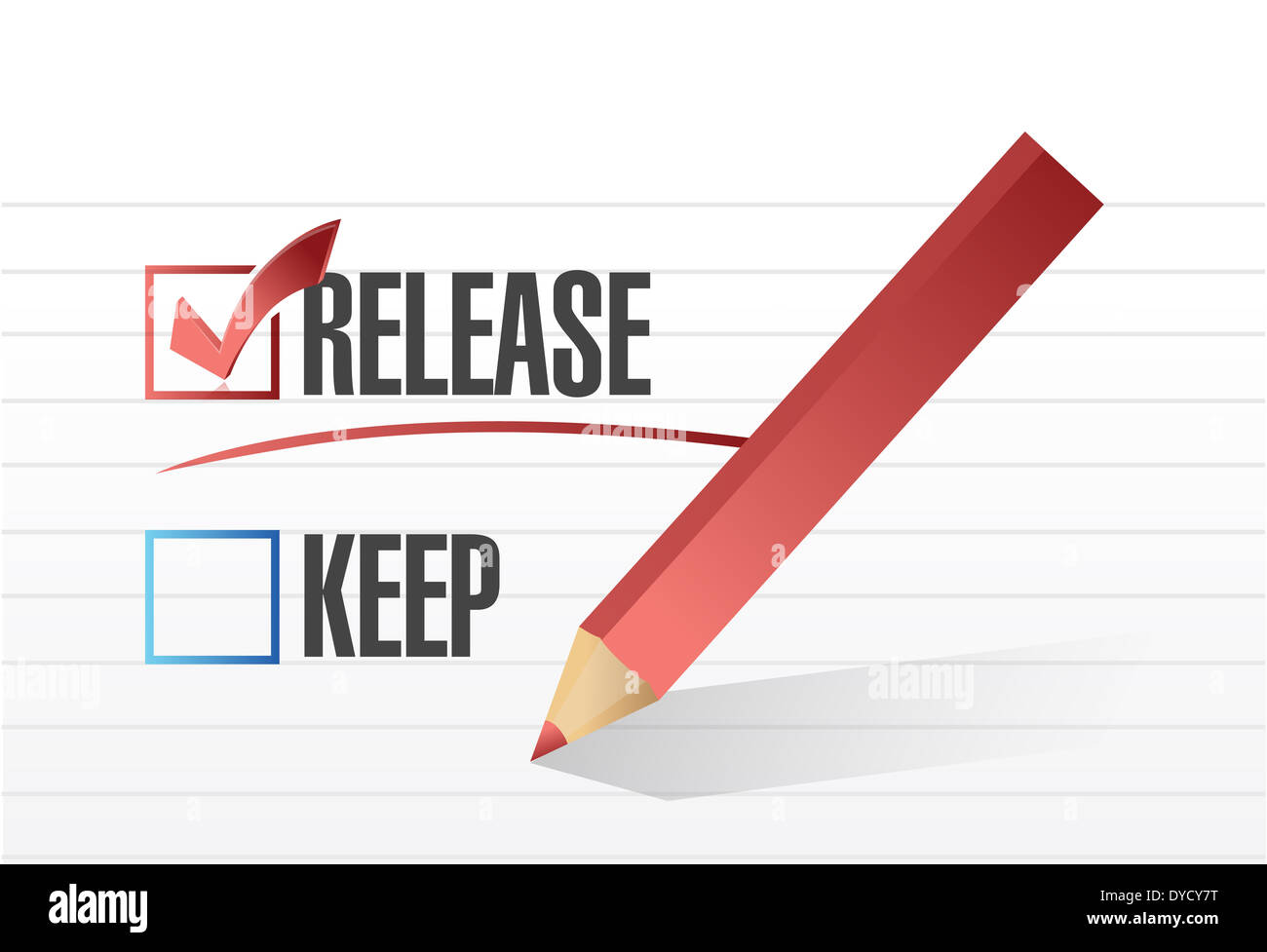 released selected with a check mark. illustration design Stock Photo ...