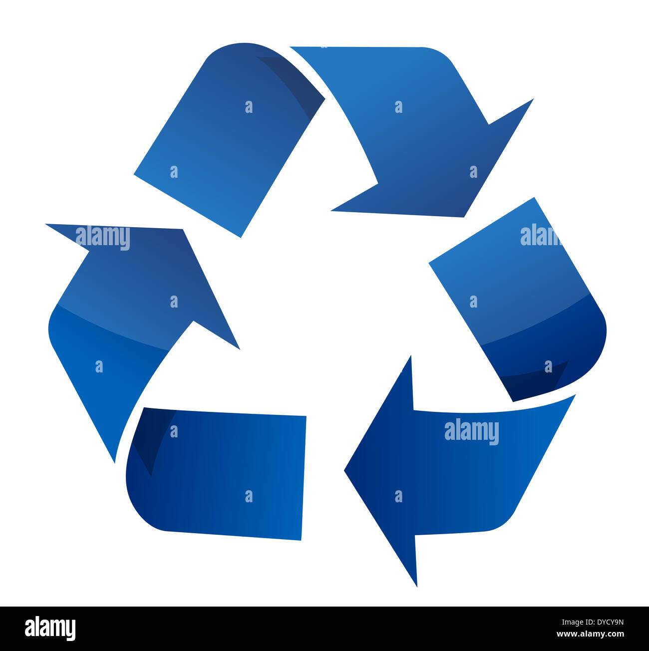 Recycle blue sign illustration design over a white background Stock ...