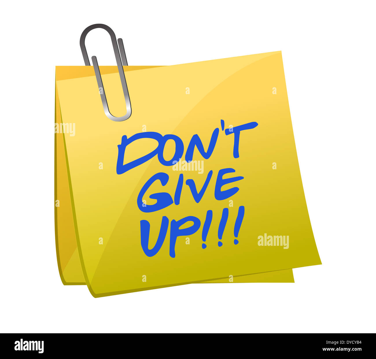 do not give up post it illustration design on white background Stock ...