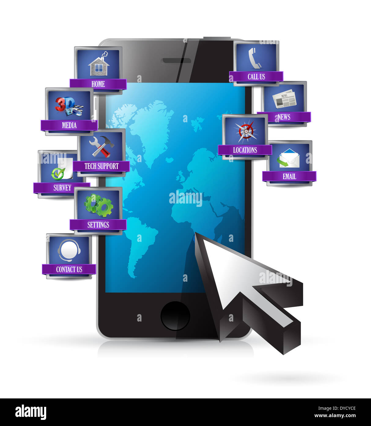 phone tools and settings illustration design over a white background ...