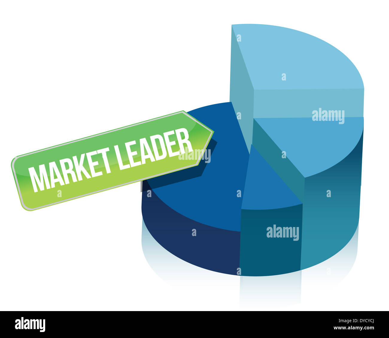pie chart Market leader illustration over a white background Stock ...