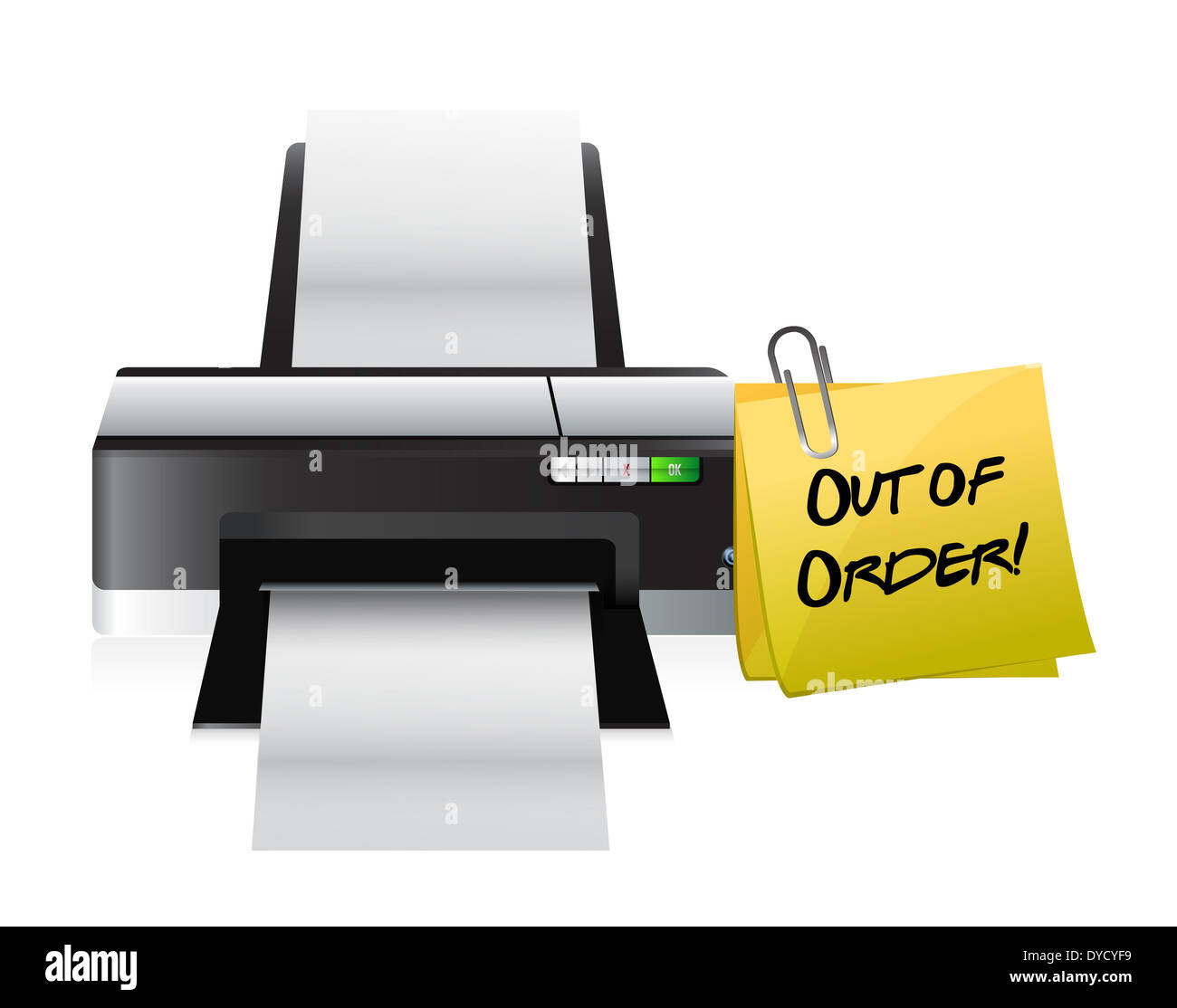 printer out of order post illustration design over a white background ...