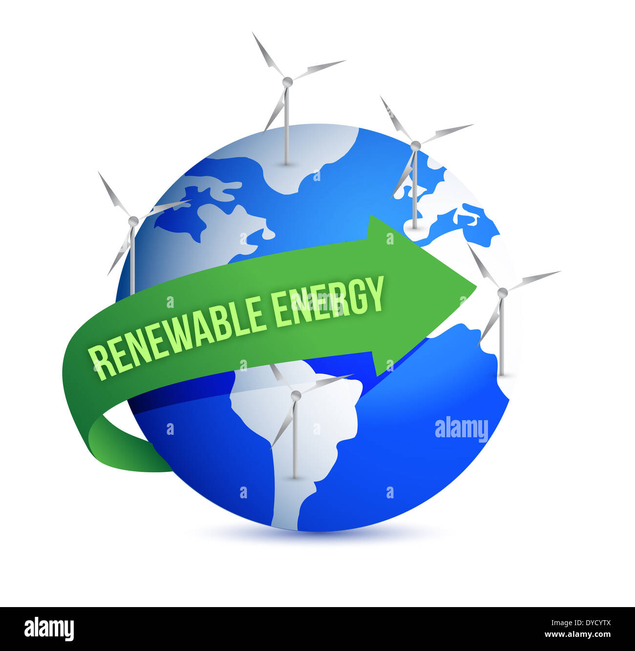 Renewal energy globe concept illustration design over white Stock Photo ...