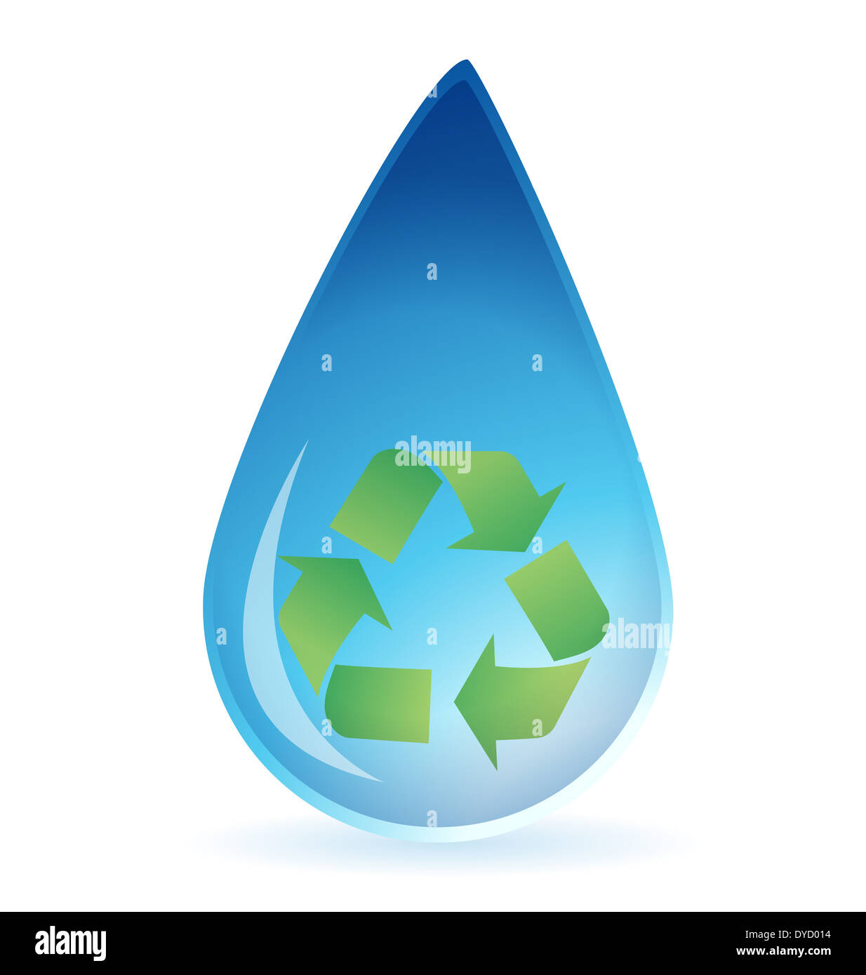 Water drop with recycle symbol inside illustration design Stock Photo ...