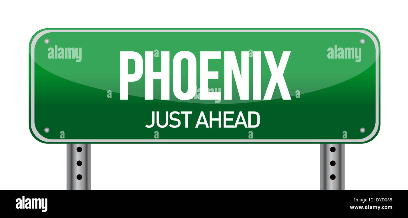 Phoenix Road Sign illustration design over a white background Stock ...