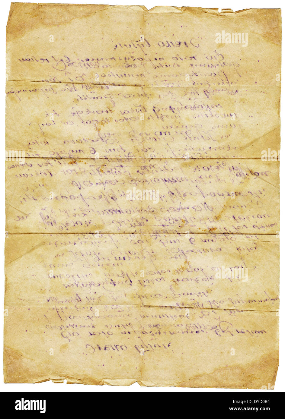 Old letter vintage grunge paper Stock Photo - Alamy