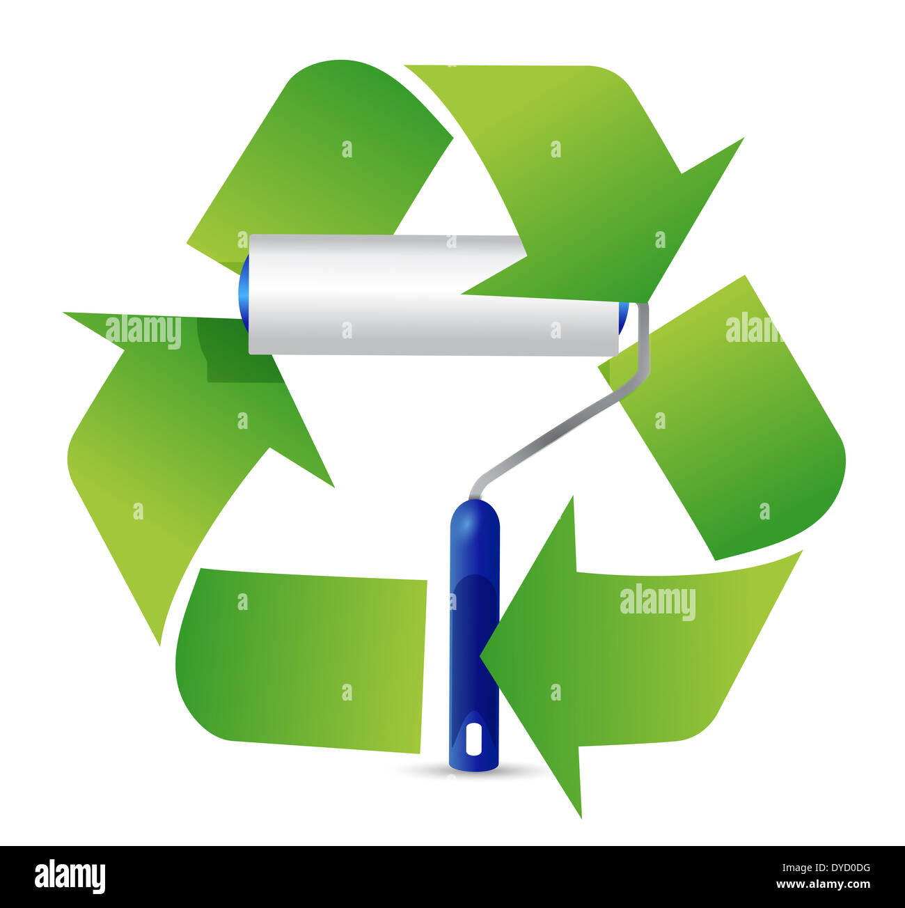 recycle paint roller illustration design over a white background Stock ...